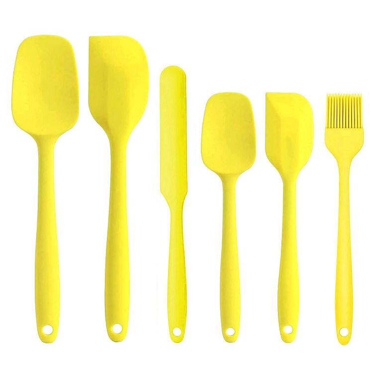 6 Piece Yellow Silicone Spatula Set – Pie Maker Stuff