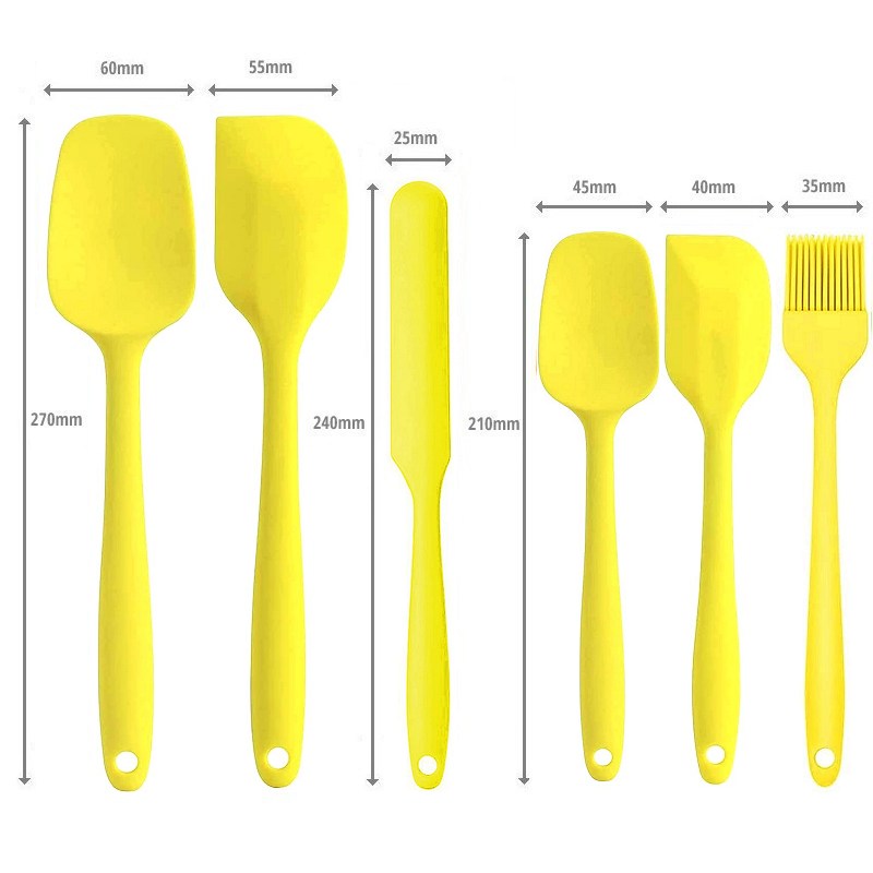 6 Piece Yellow Silicone Spatula Set – Pie Maker Stuff